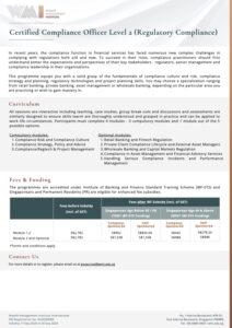 Certified Compliance Officer Level 2 (Regulatory Compliance) - WMI
